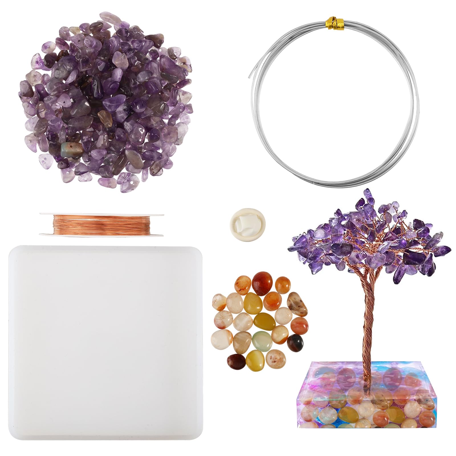 Amazon.com: CHGCRAFT DIY Gemstone Tree Decoration Making Kit Handmade ...