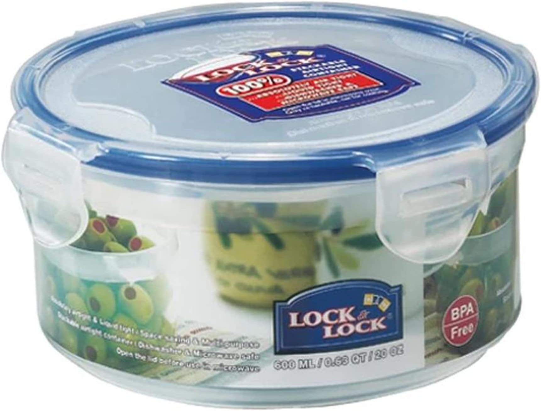 Lock n Lock Rectangular 800ml (207 x 134 x 53mm), Clear/Blue : Amazon ...