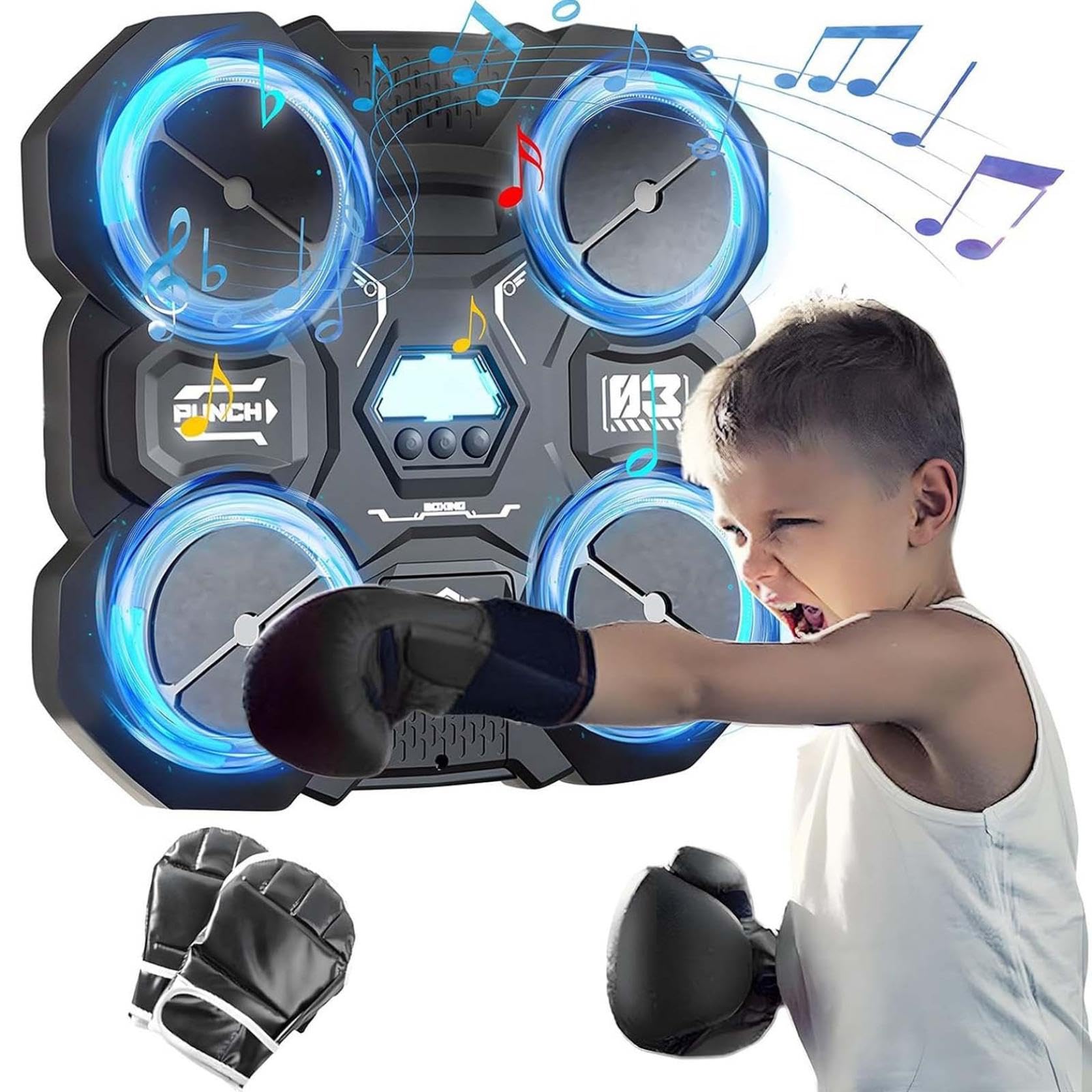 Machine de boxe à musique avec gants de boxe, entraînement de boxe ...