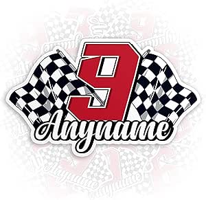 Amazon.com - Personalized Racing Number Sticker Custom Racing Name with ...