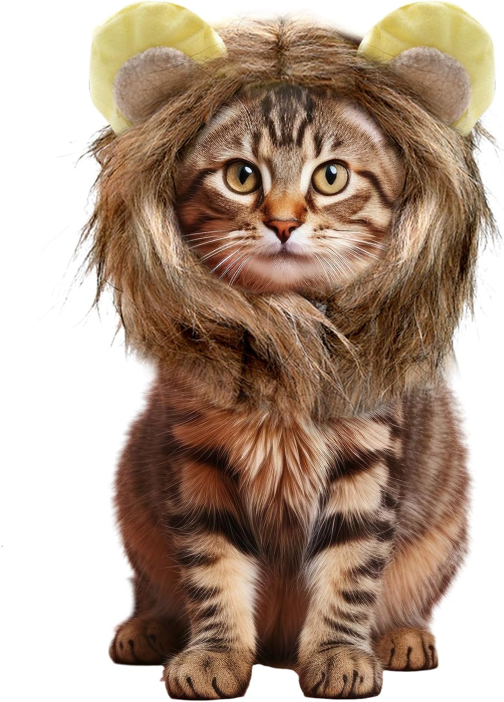 Amazon.com : Cat Lion Mane Costume - Realistic Mane Wig with Ears for ...