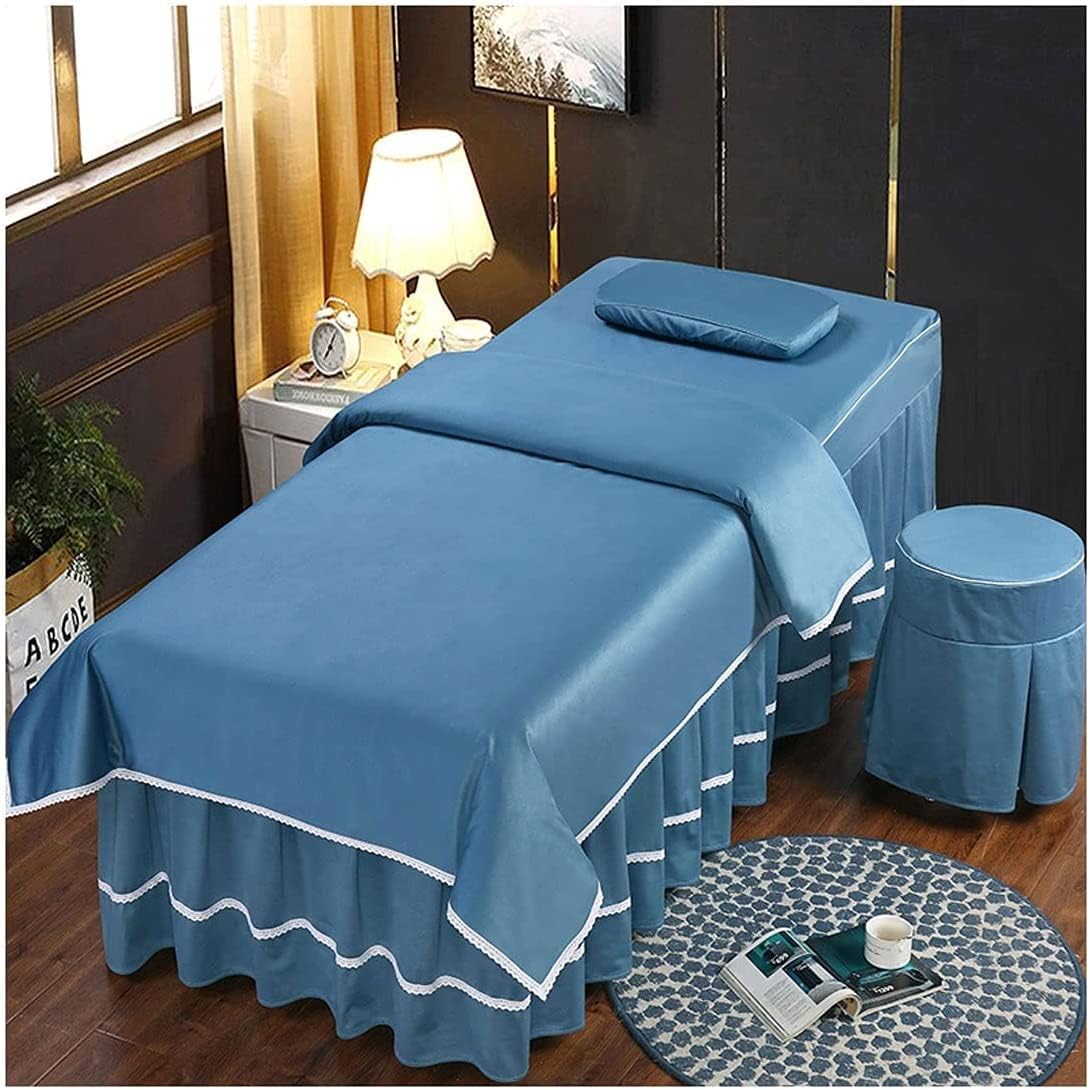 Amazon.com: MADPET 4-Piece Art Massage Table Sheet Skirt Set - Beauty Bed Cover 4-Piece Simple ...