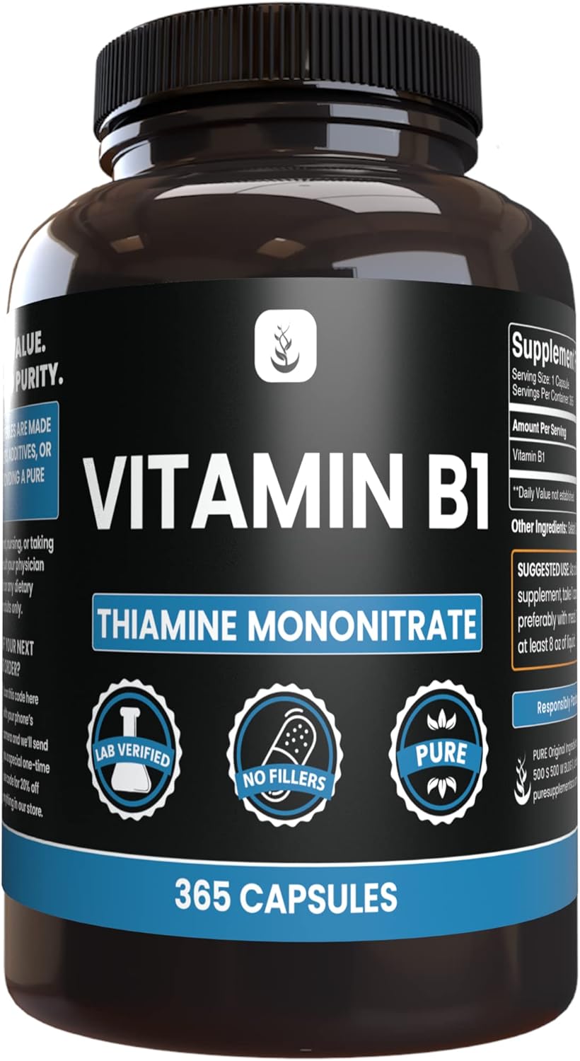 Amazon.com: PURE ORIGINAL INGREDIENTS Vitamin B1 (Thiamine Mononitrate ...
