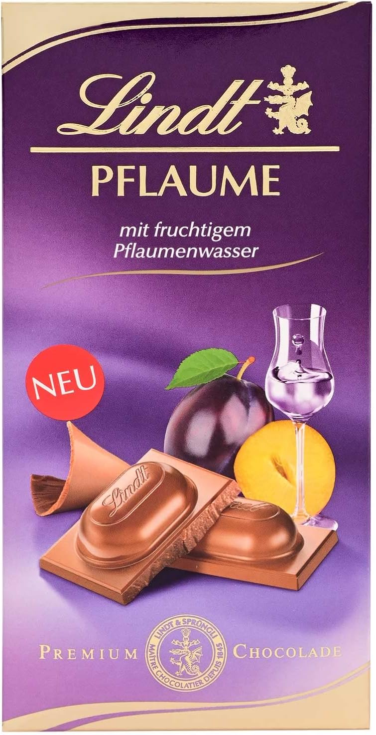 Lindt Plum Liqueur Milk Chocolate Bars (4x 100g) : Amazon.co.uk: Grocery
