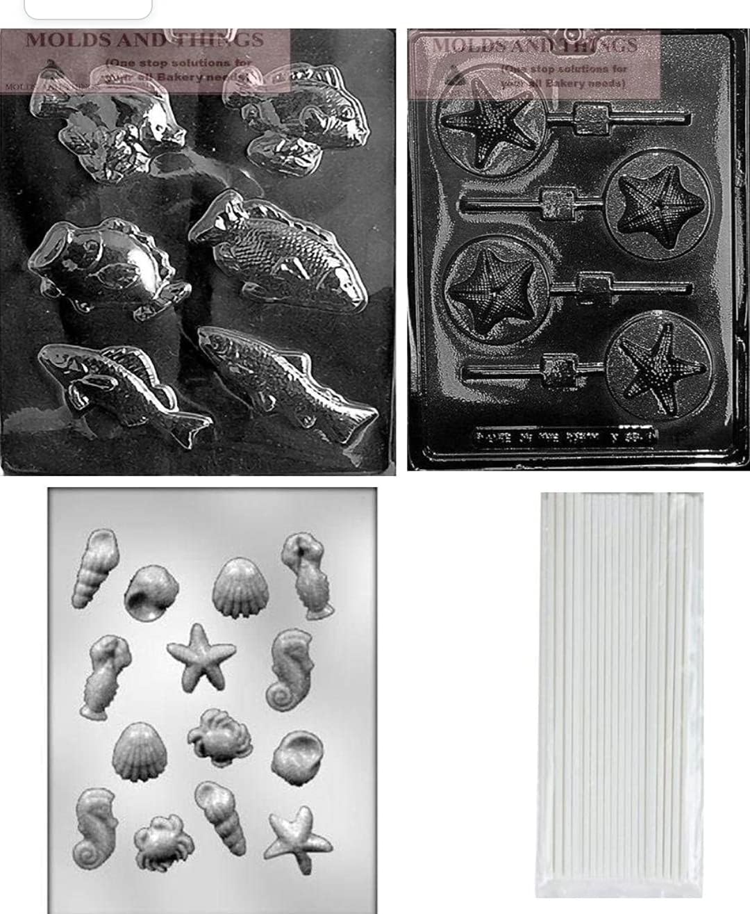 Amazon.com: Shells Lolly Chocolate candy mold, Starfish Lolly Chocolate ...