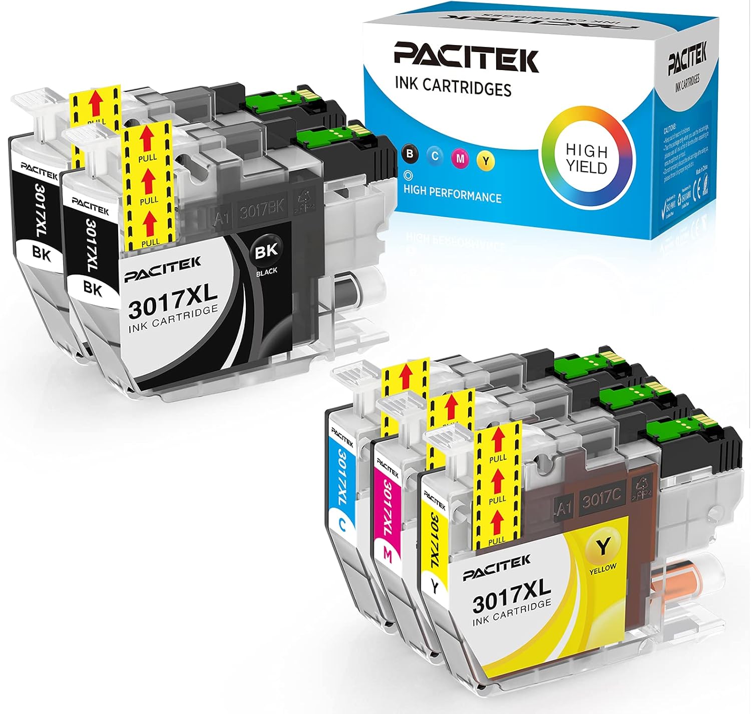 PACITEK Compatible Replacement for Brother LC3017 LC 3017 XL Ink ...