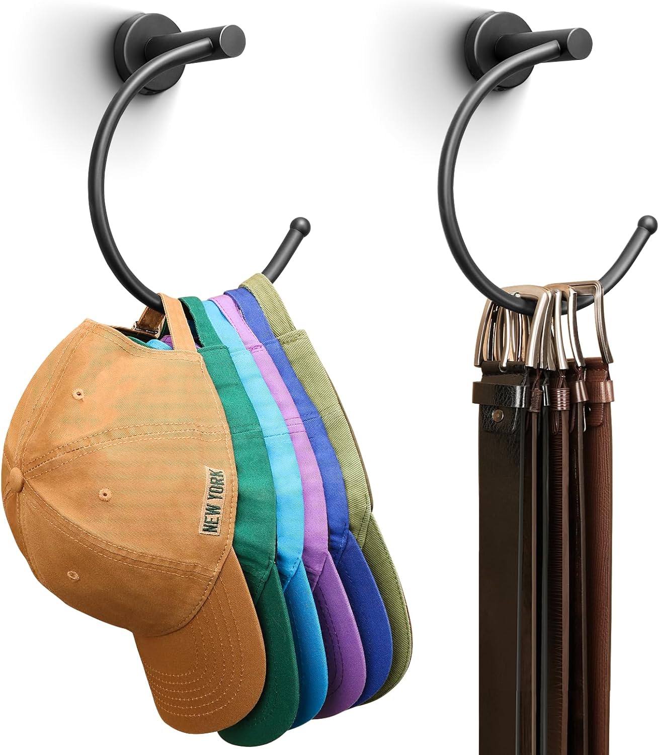 Amazon.com: Volnamal Hat Organizer for Baseball Caps, 2 Pack Metal Belt ...