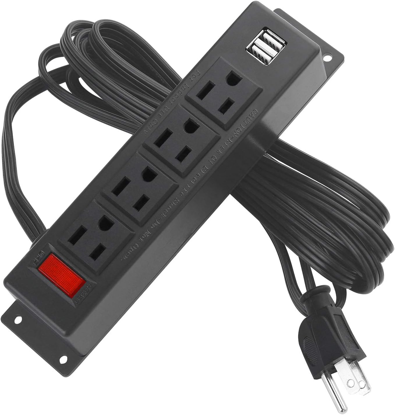 Amazon.com: Wall Mount Power Strip with 4 Outlet, Mountable Power Strip ...
