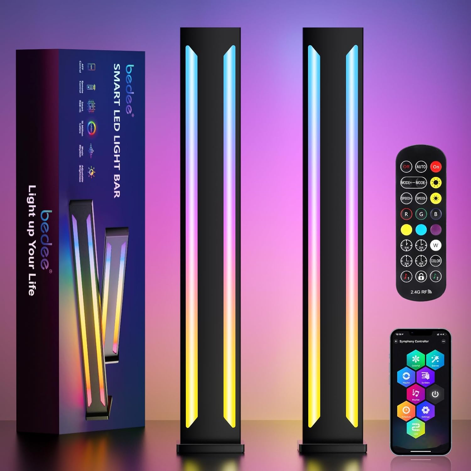 Amazon.com: bedee Smart LED Light Bar: 2Packs RGB Light Bars 16 Million ...
