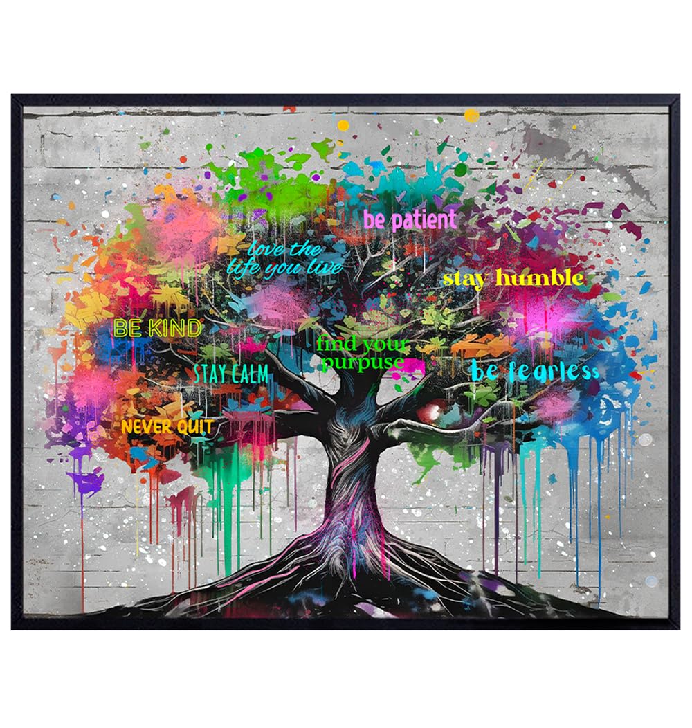 Amazon.com: Inspirational Tree of Life Wall Art - Home Office Gifts for ...