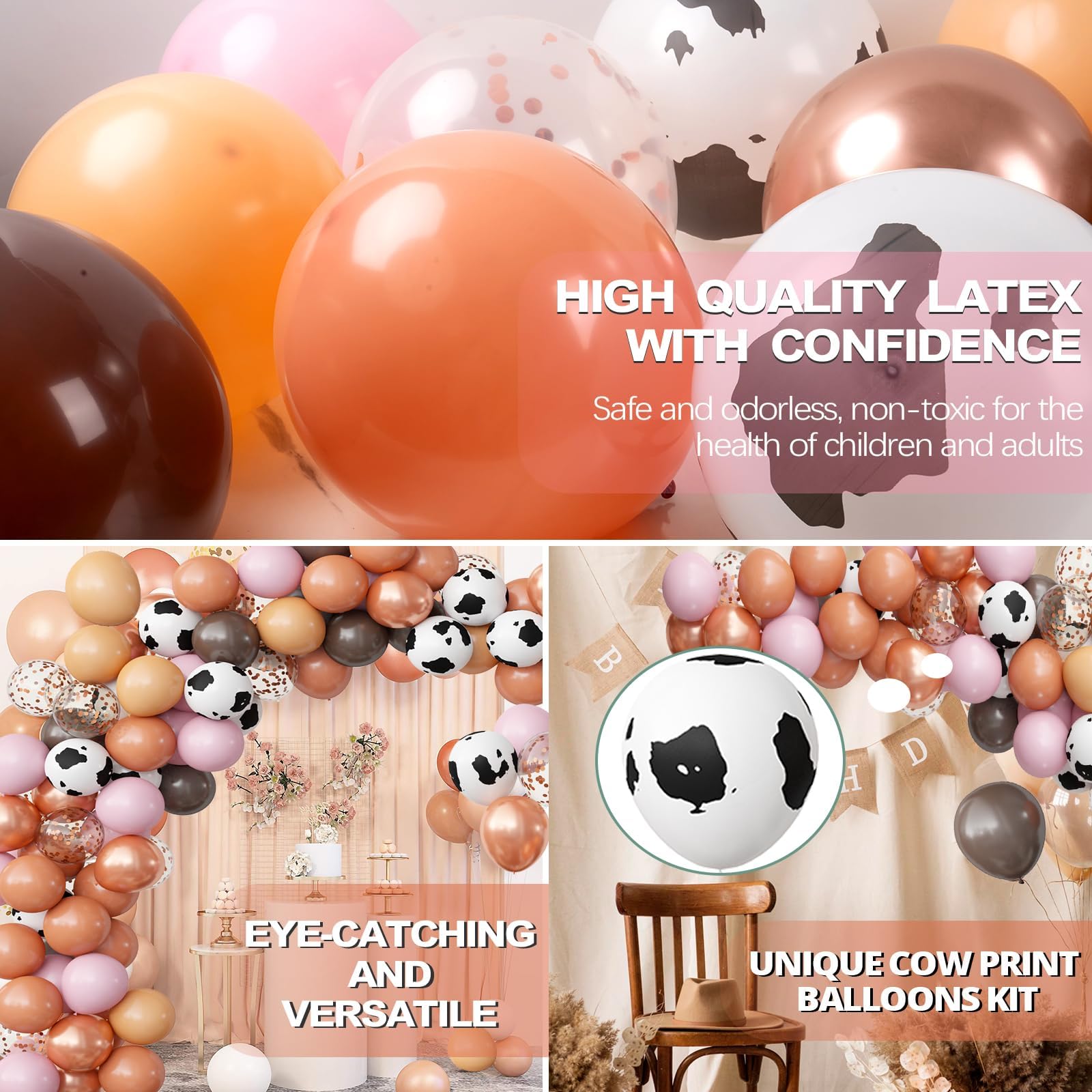 Snapklik.com : Cowgirls Western Party Decorations, 68Pcs Cow Print ...