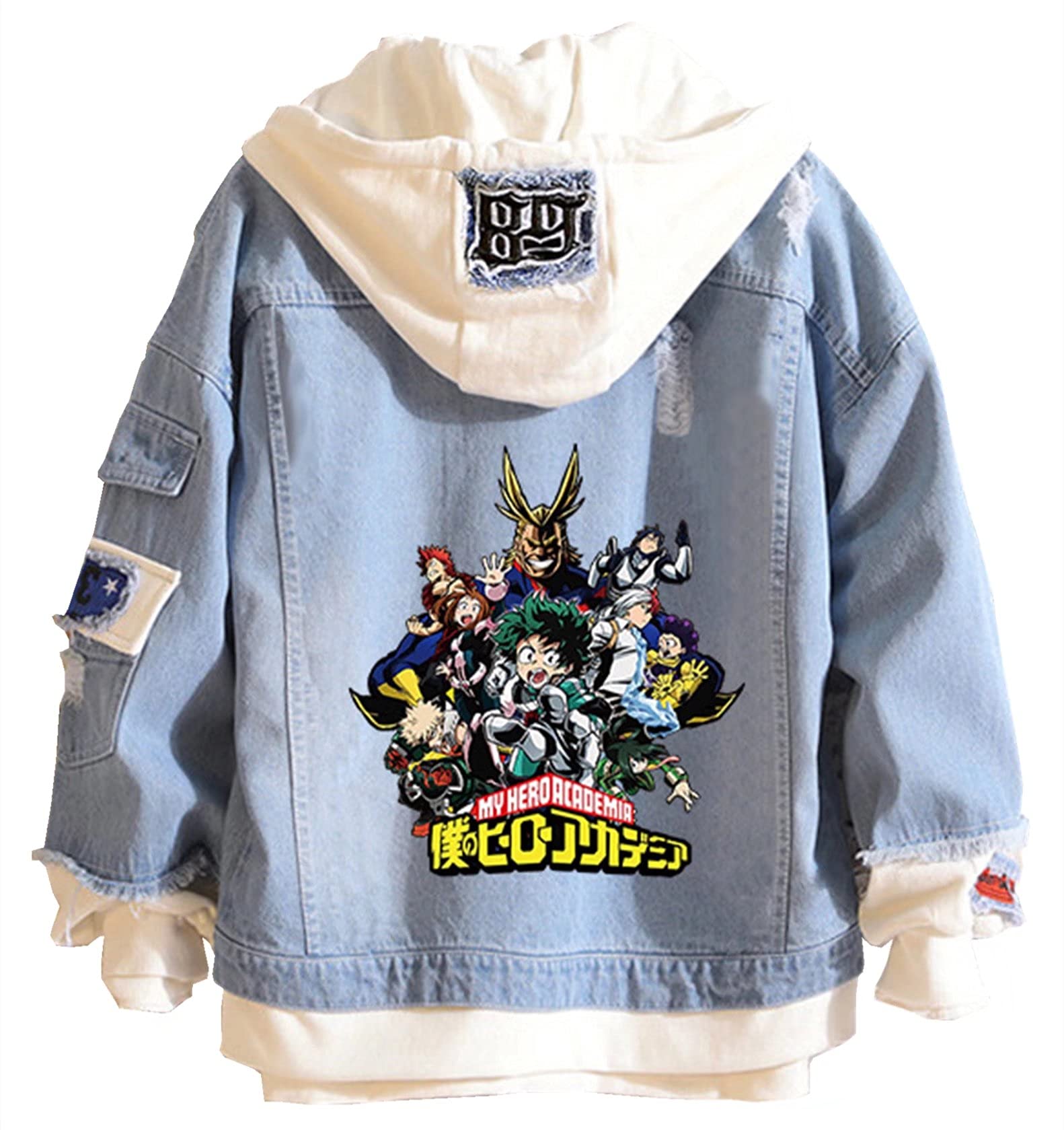 Buy Boku no Hero Manga Denim Hoodie Jacket Ochaco Uraraka Deku Cosplay ...