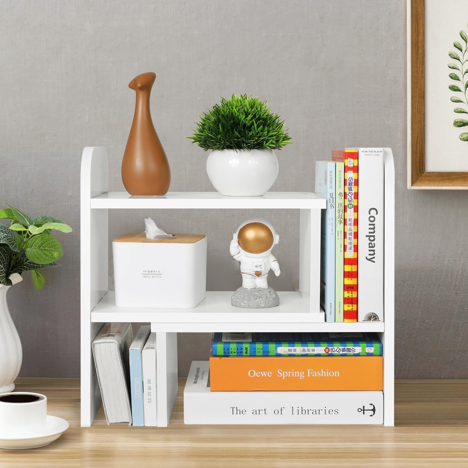 Amazon.com: Tiasott Desktop Organizer Shelf Office Desk Storage Rack ...