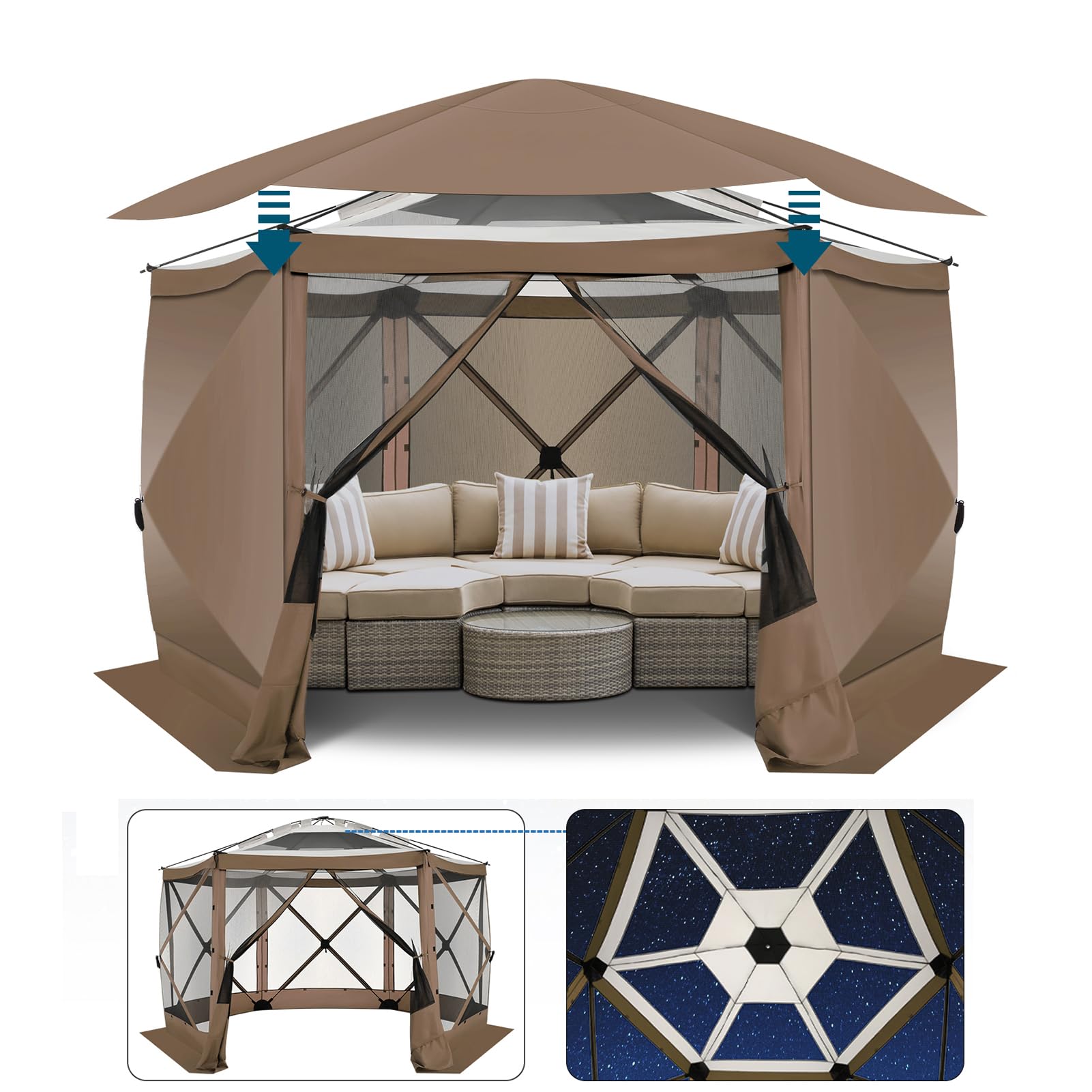 Snapklik.com : COBIZI Pop Up Gazebo Screen Tent Screen House For ...