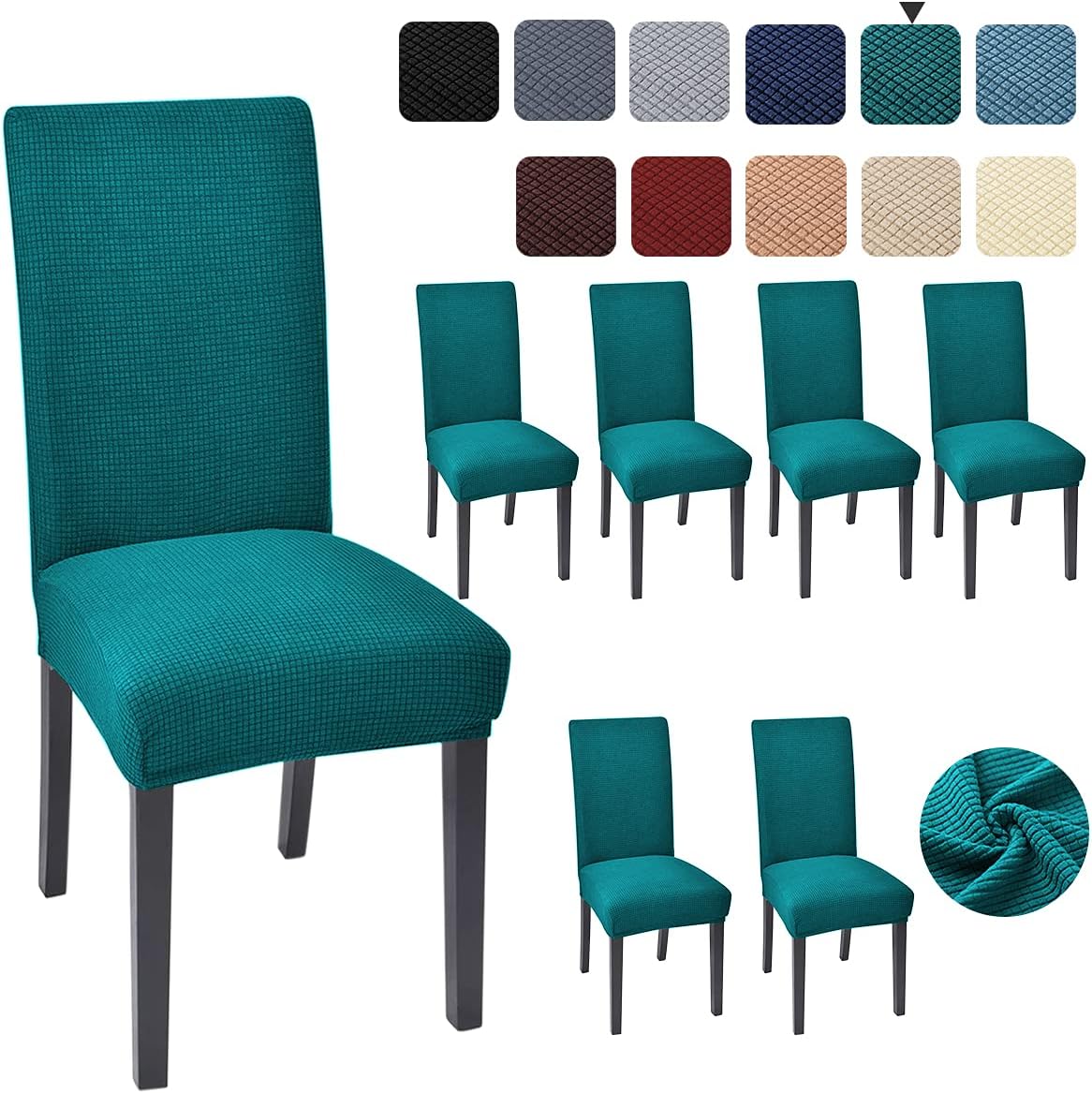 Amazon.com: Chair Covers for Dining Room 6 Pack Chair Seat Cover for ...