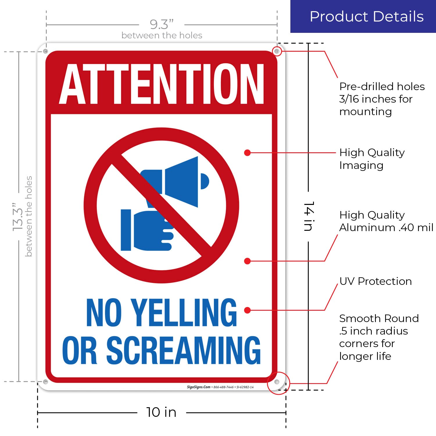 No Shouting Out Sign