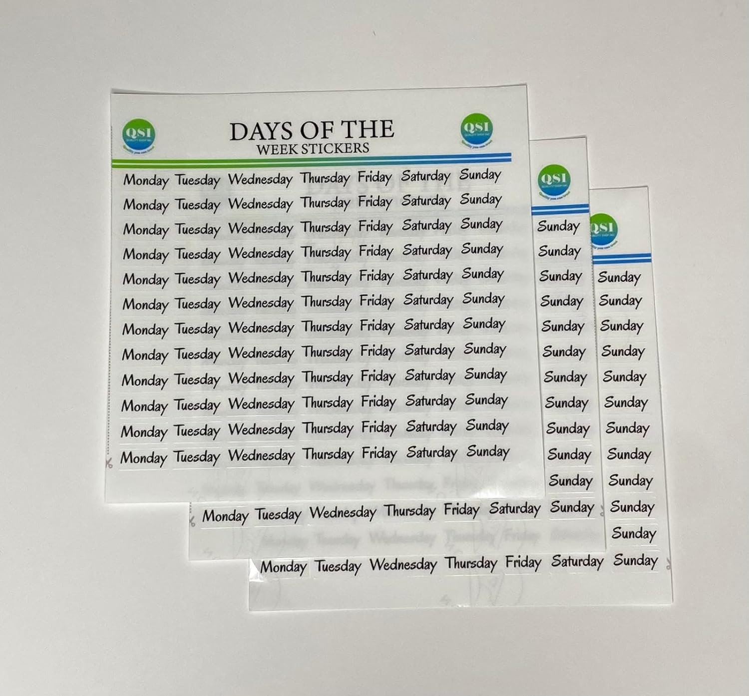 Amazon.com: Quality Shop Inc. Micro Clear Day of The Week Stickers, 0.3 ...