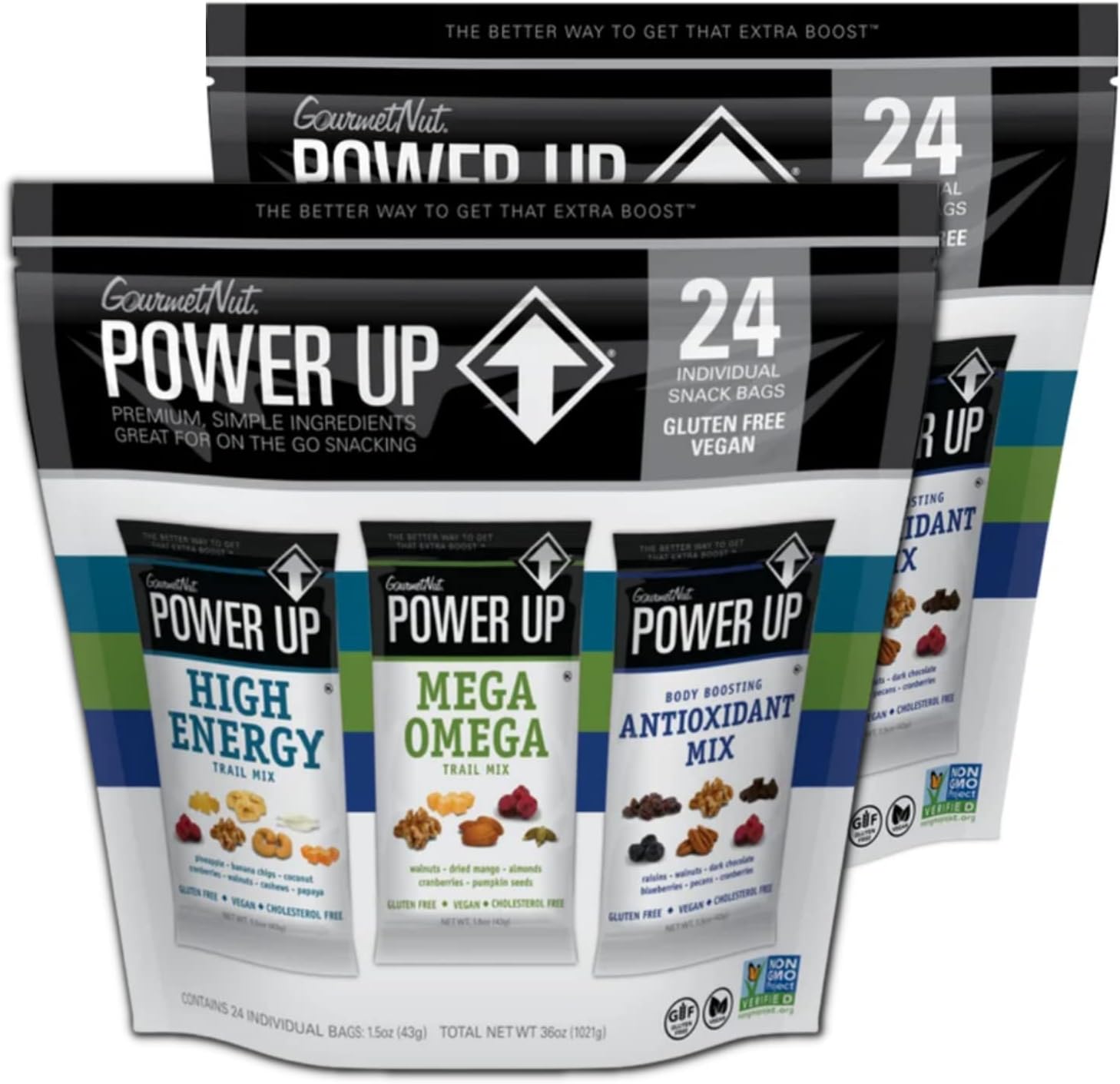Amazon.com: Power Up Trail Mix 100% Natural, Mega Omega Trail Mix, High ...