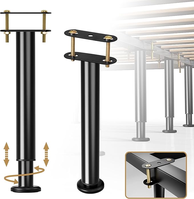 Amazon.com: 2 Pcs Adjustable Bed Frame Center Support Legs, Heavy Duty ...