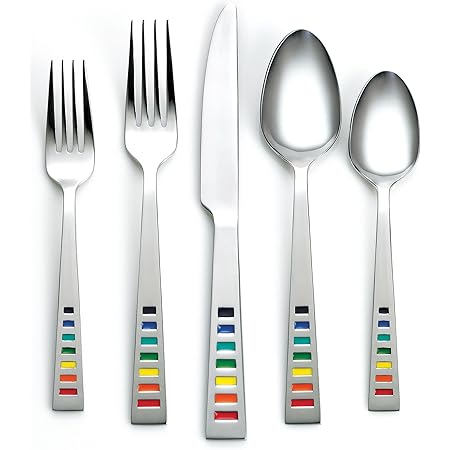 Amazon.com: Fiesta Masquerade Epoxy 20-Piece Flatware Set, Silver: Home ...