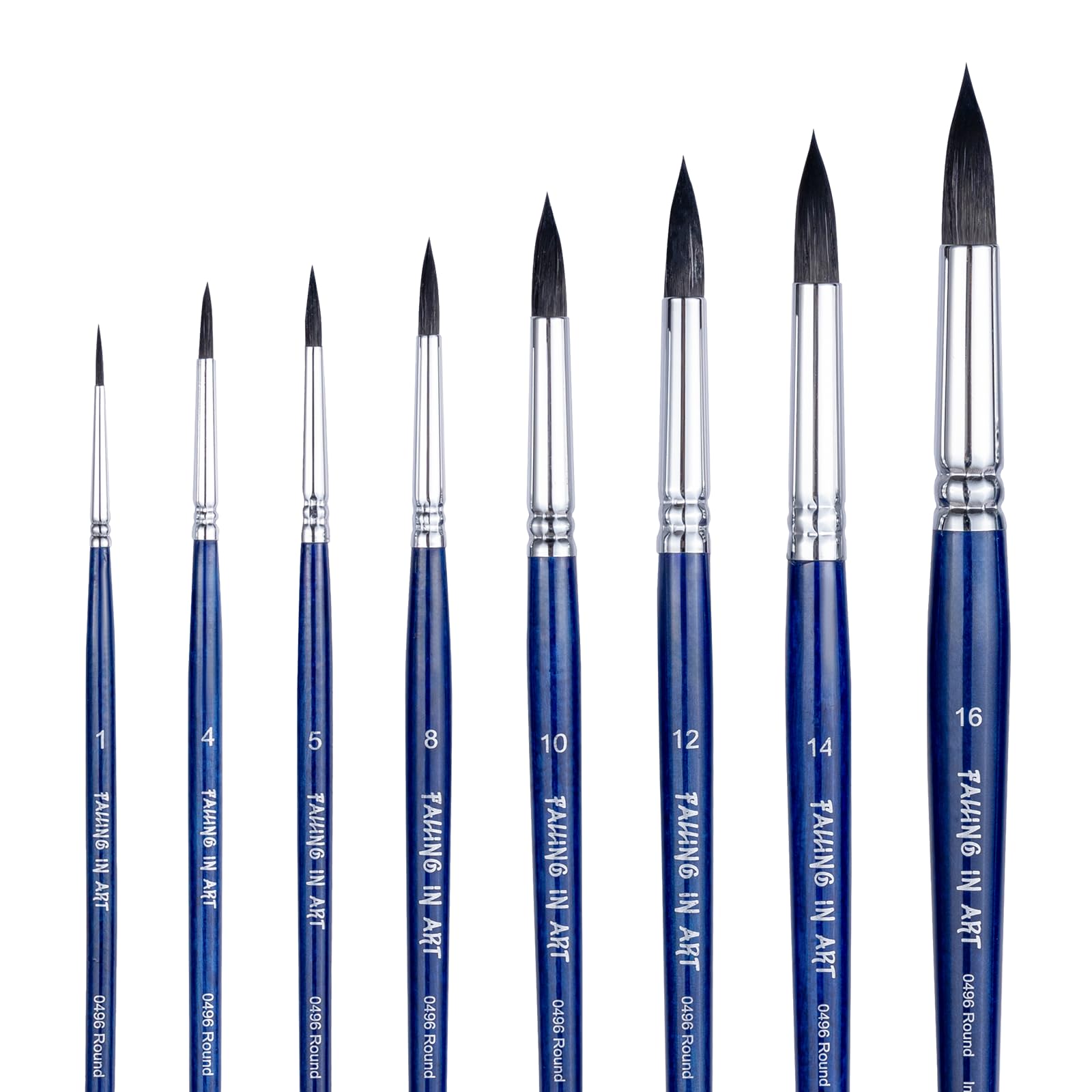 Amazon.com: Falling in Art Professional Paint Brush Set, 8Pcs Round ...