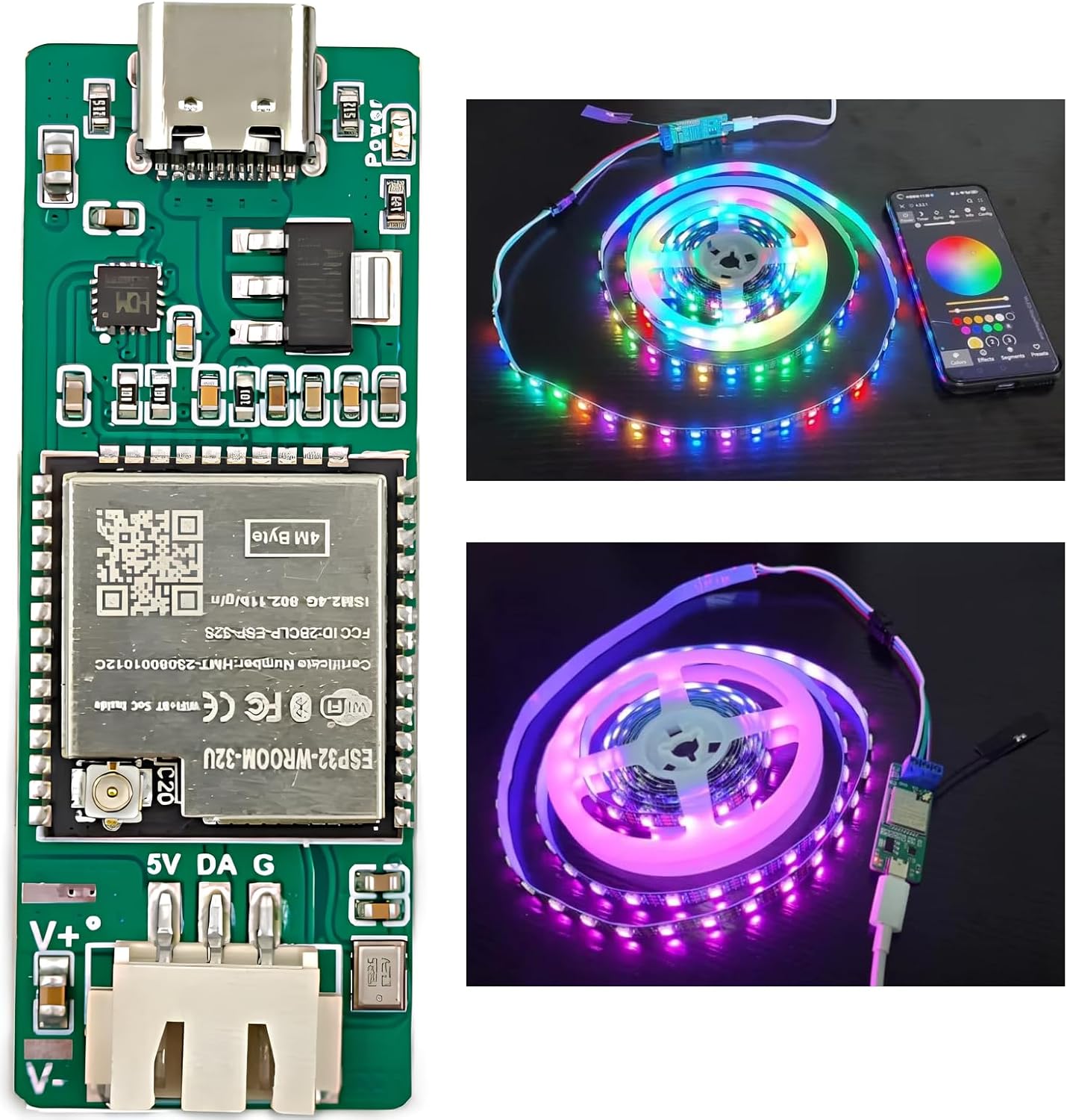 Amazon.com : WLED Controller ESP32 - USB-C Powered, 5V & 12V Support ...