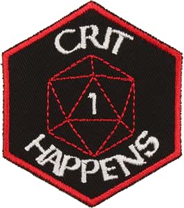 Amazon.com: RPG Dice Crit Happens Natural 1 Iron-On Patch - Made in The ...