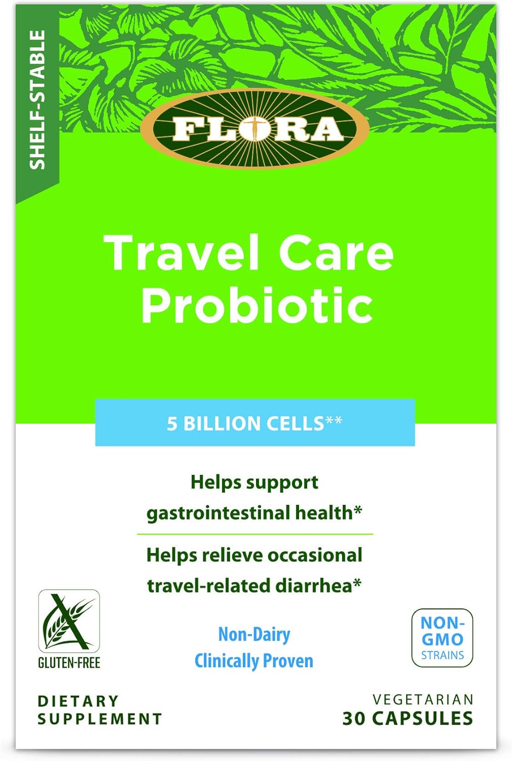 Amazon.com: FLORA - Travel Care Probiotic, Shelf-Stable, 5 Billion CFU ...