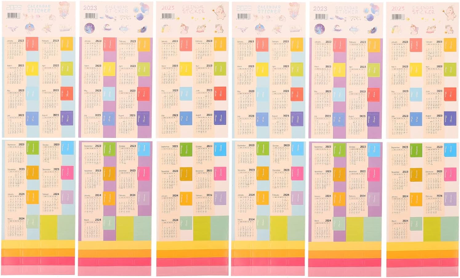 Amazon.com: 12 Sets Calendar Index Stickers Monthly Planner Tabs ...