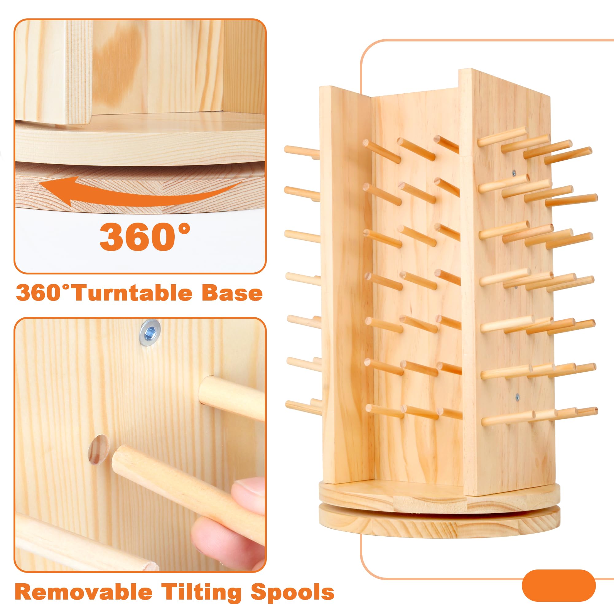 Snapklik.com : 98 Spools Thread Holder, 360 Rotating Embroidery Sewing ...