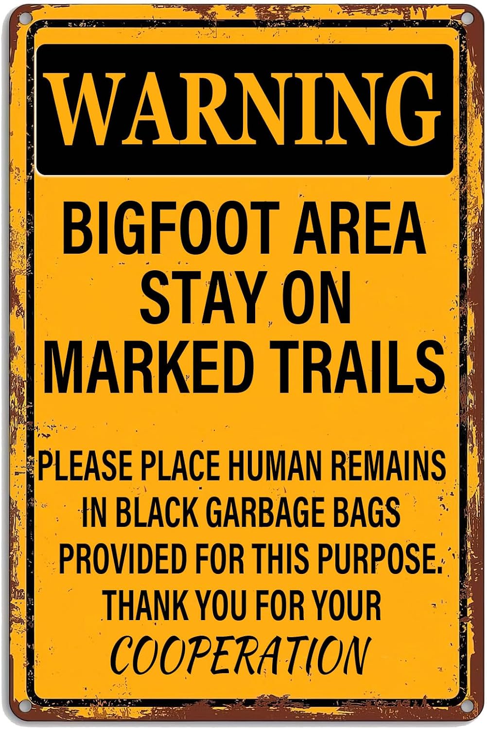 Amazon.com: Vintage Bigfoot Signs,Bigfoot Area Stay On Marked Trails ...