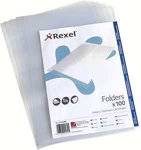 Amazon.com : Rexel Economy A4 Document Folder, Clear Embossed, 100mic ...