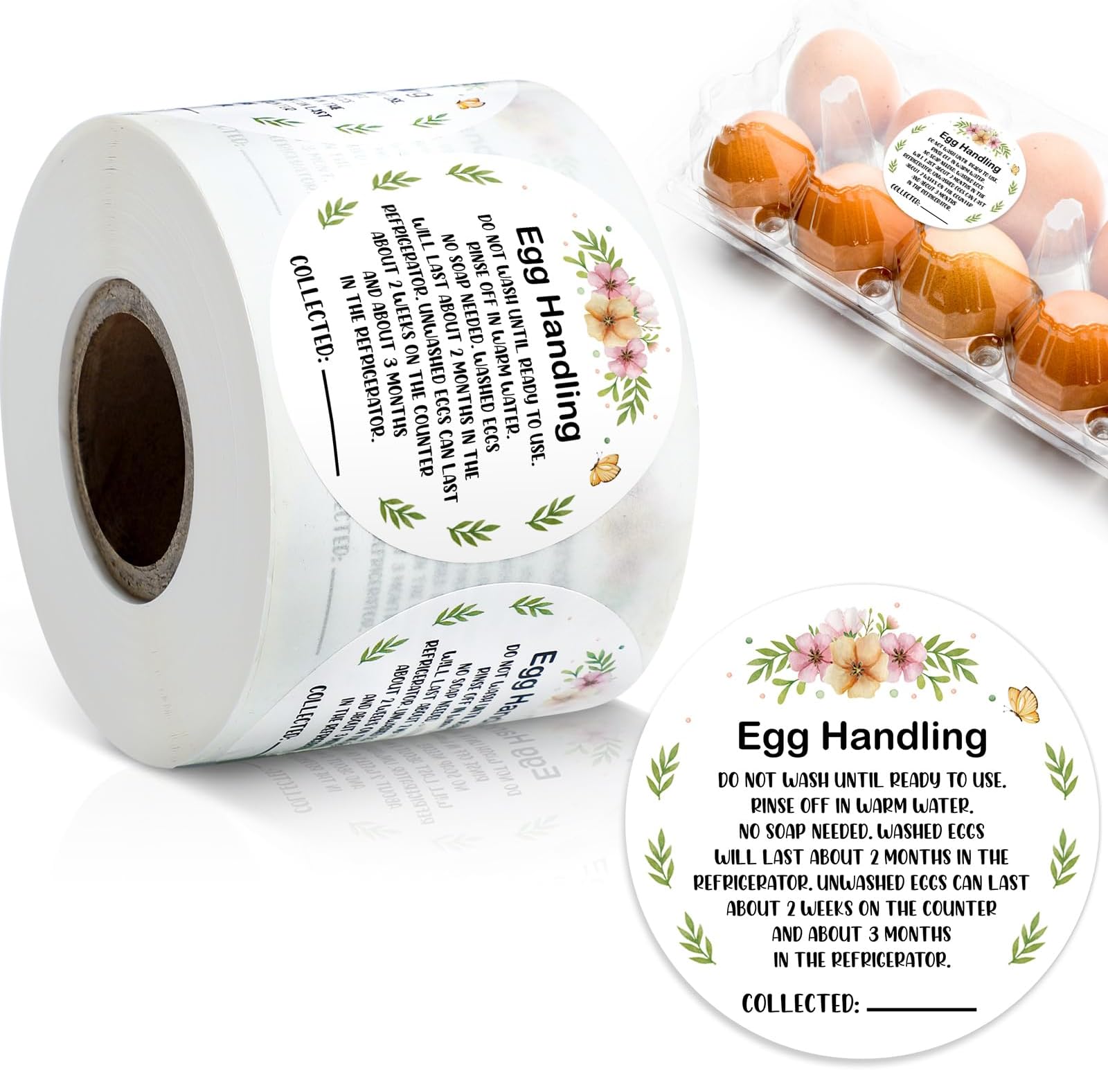 Amazon.com : 100 Custom Chicken Carton Labels - 2 Inch Egg Packaging ...