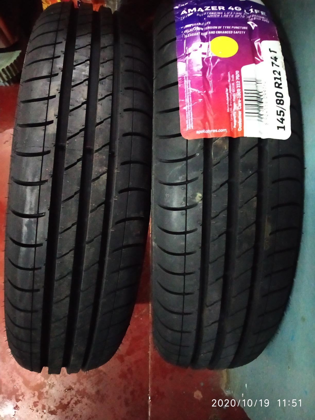 Apollo Amazer 4G 145/80 R12 74T Tubeless Car Tyre : Amazon.in: Car ...
