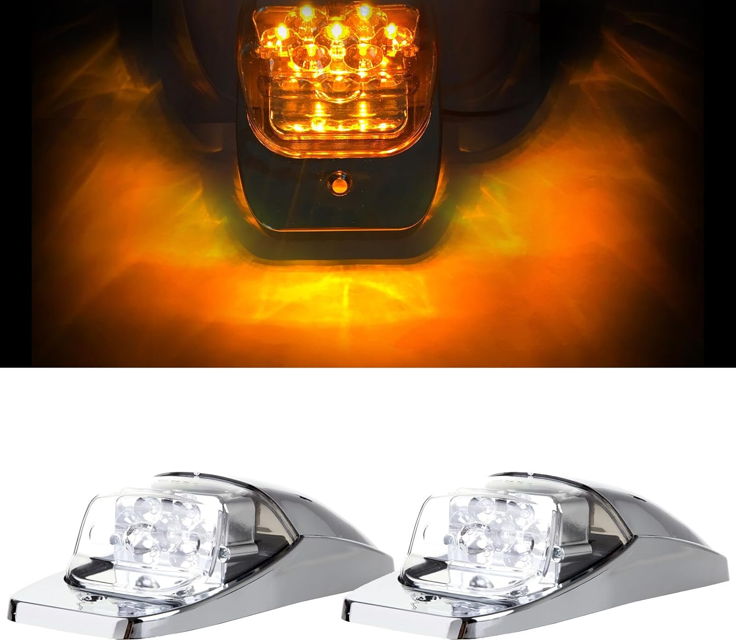 Amazon.com: LBRST 2 x Clear Lens AmberLight Cab Marker Top Roof Running ...