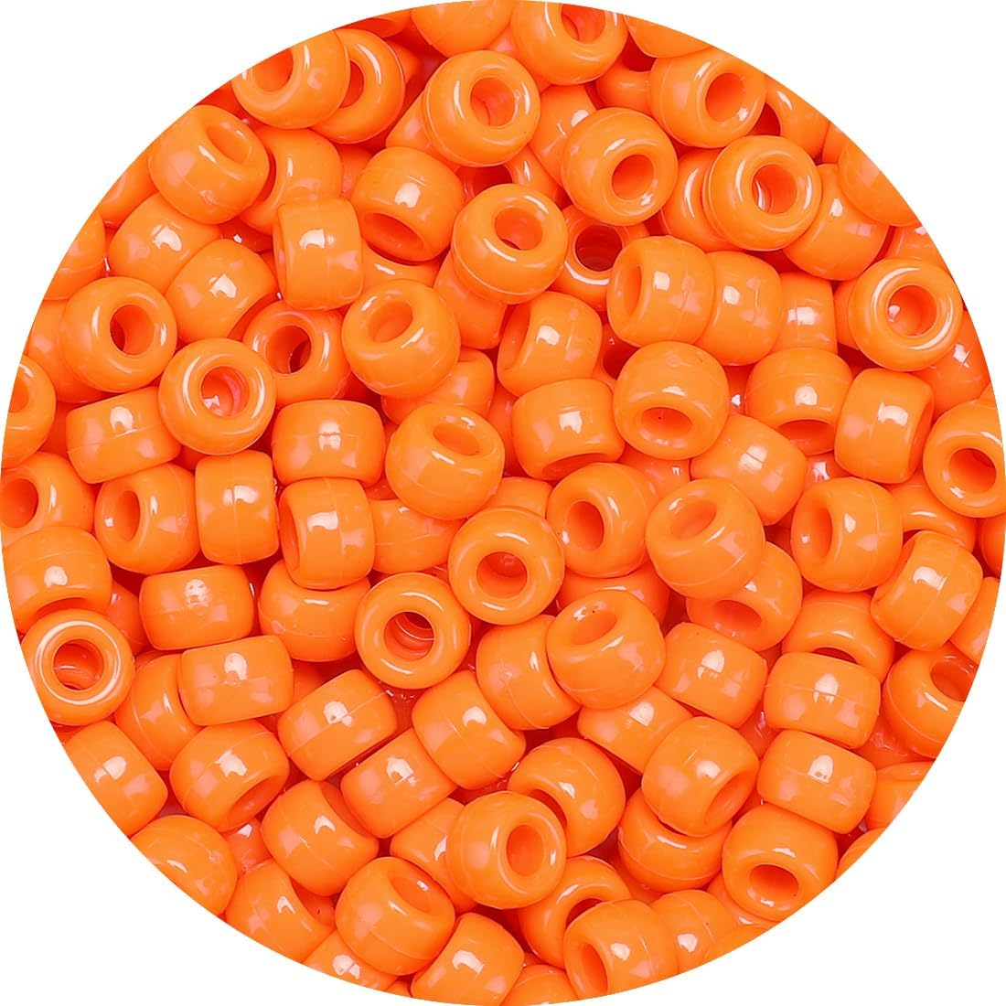 Amazon.com: IOOLEEM 1000pcs Orange Pony Beads, 6x9mm Cylindrical ...