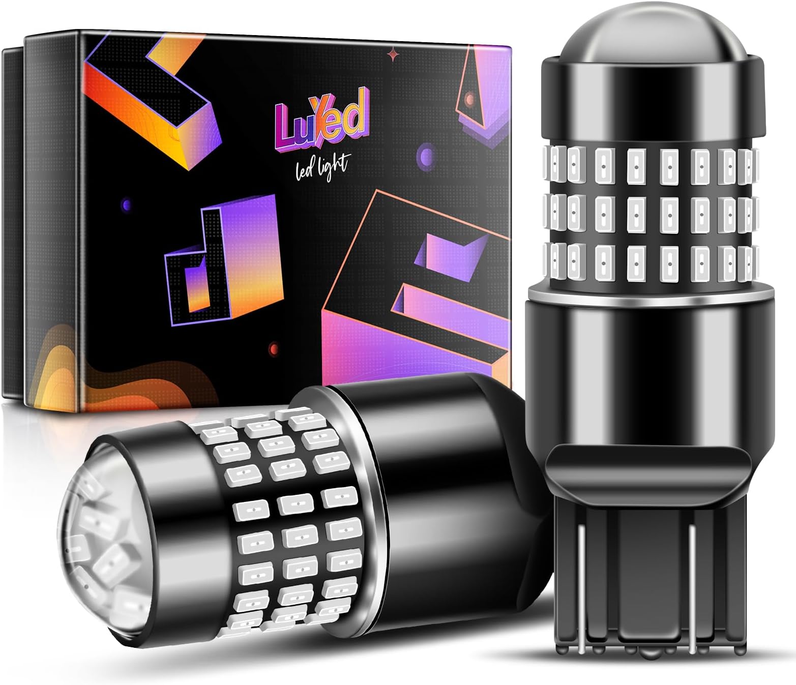 Amazon.com: LUYED 7443 7440 LED Bulb Brake Lights Red Super Bright T20 ...