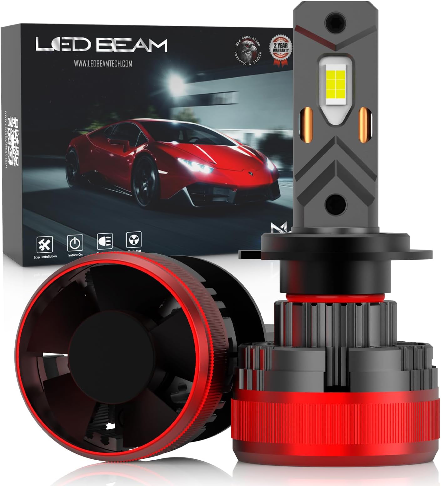 KOYOSO H7 LED Headlight Bulbs 100W: 26000LM Lights Replacement ...