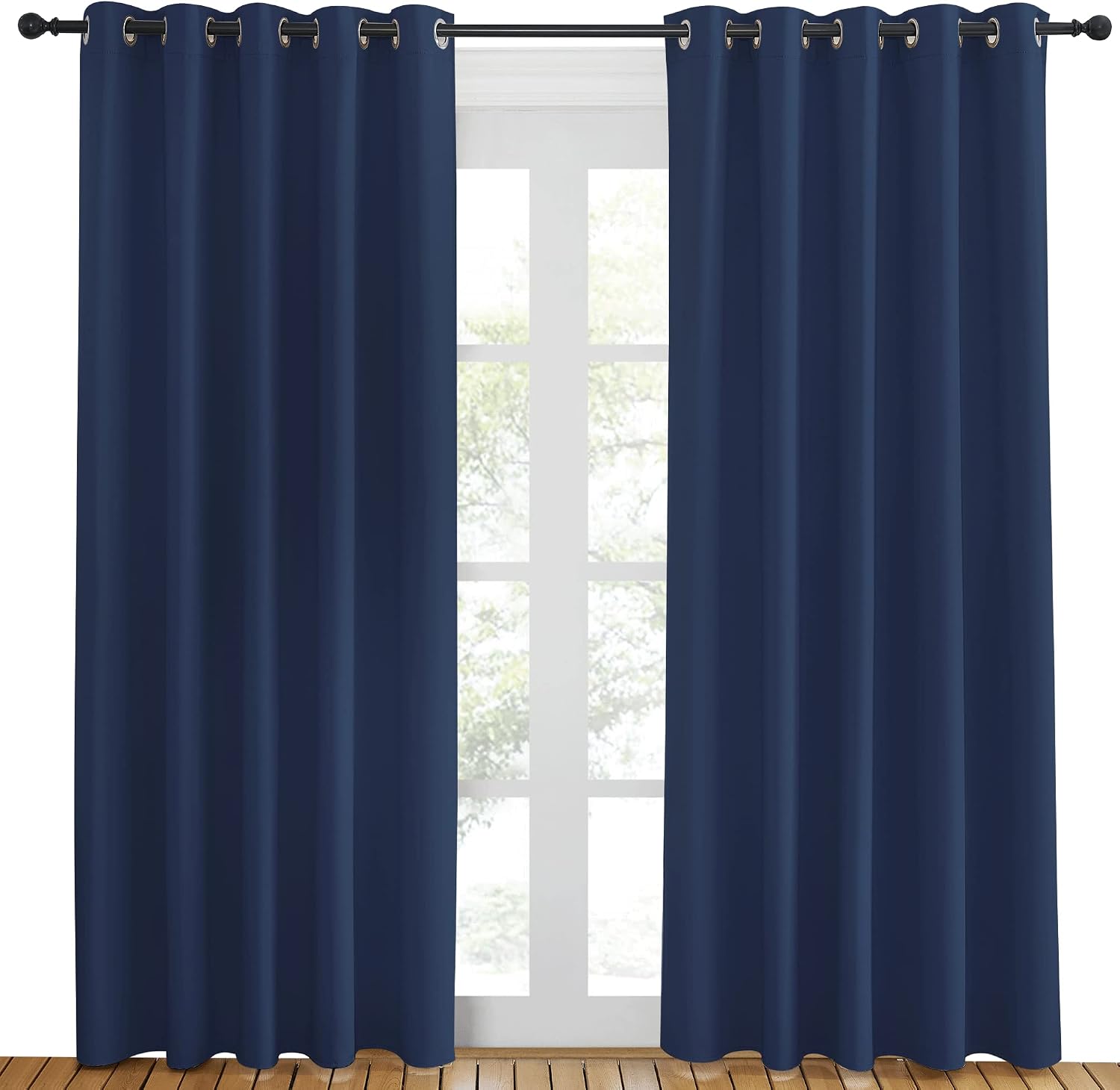 NICETOWN Cortina blackout azul marino para ventanas de 84 pulgadas de ...