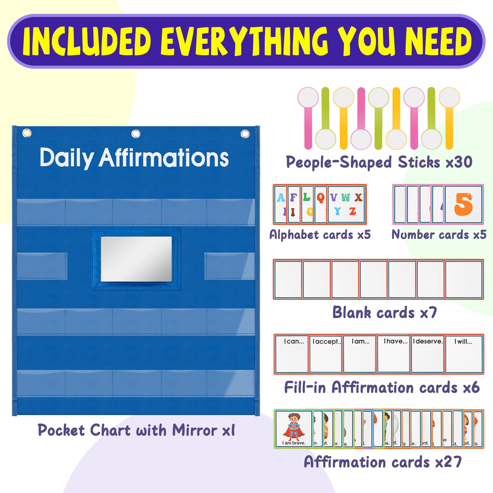 Snapklik.com : Daily Affirmations Pocket Chart