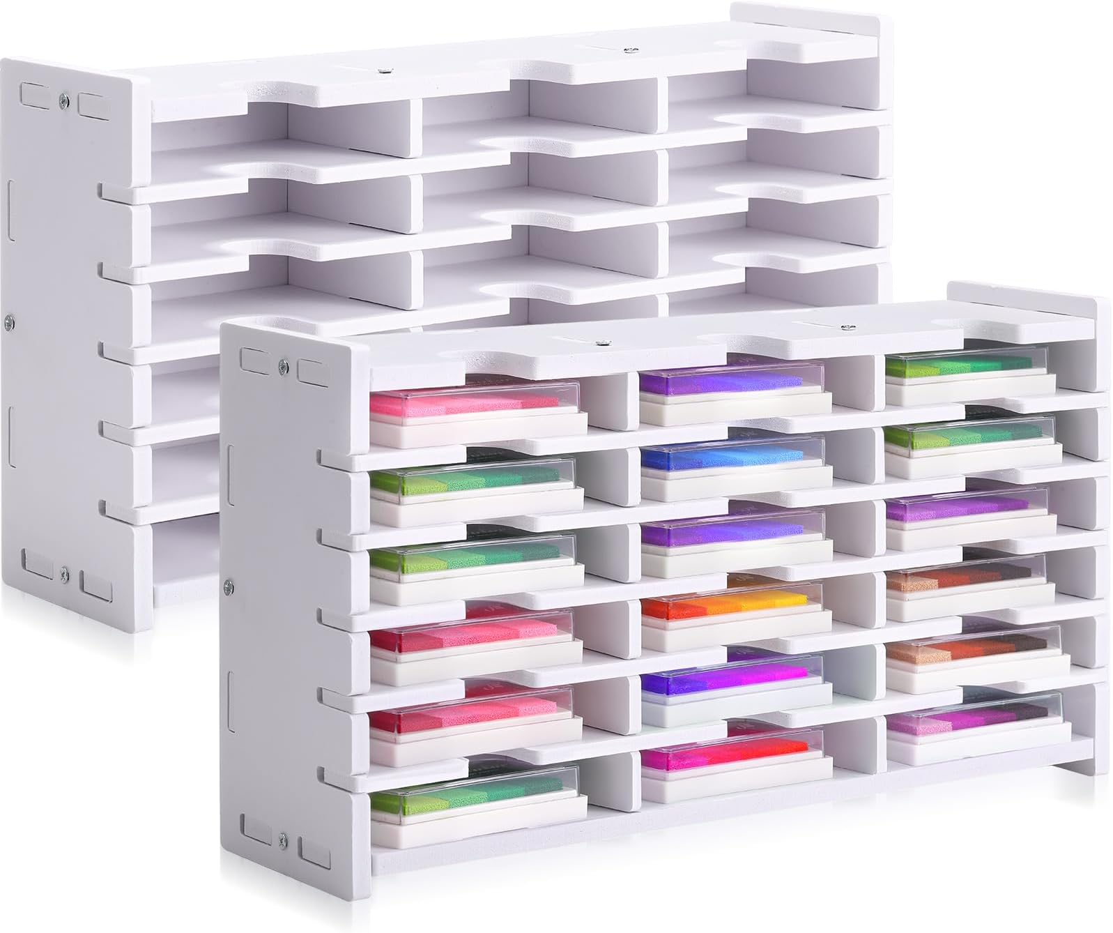 Amazon.com: Sunnychicc 2 Pack 18 Slots Ink Pad Storage Holder Stamp Pad ...