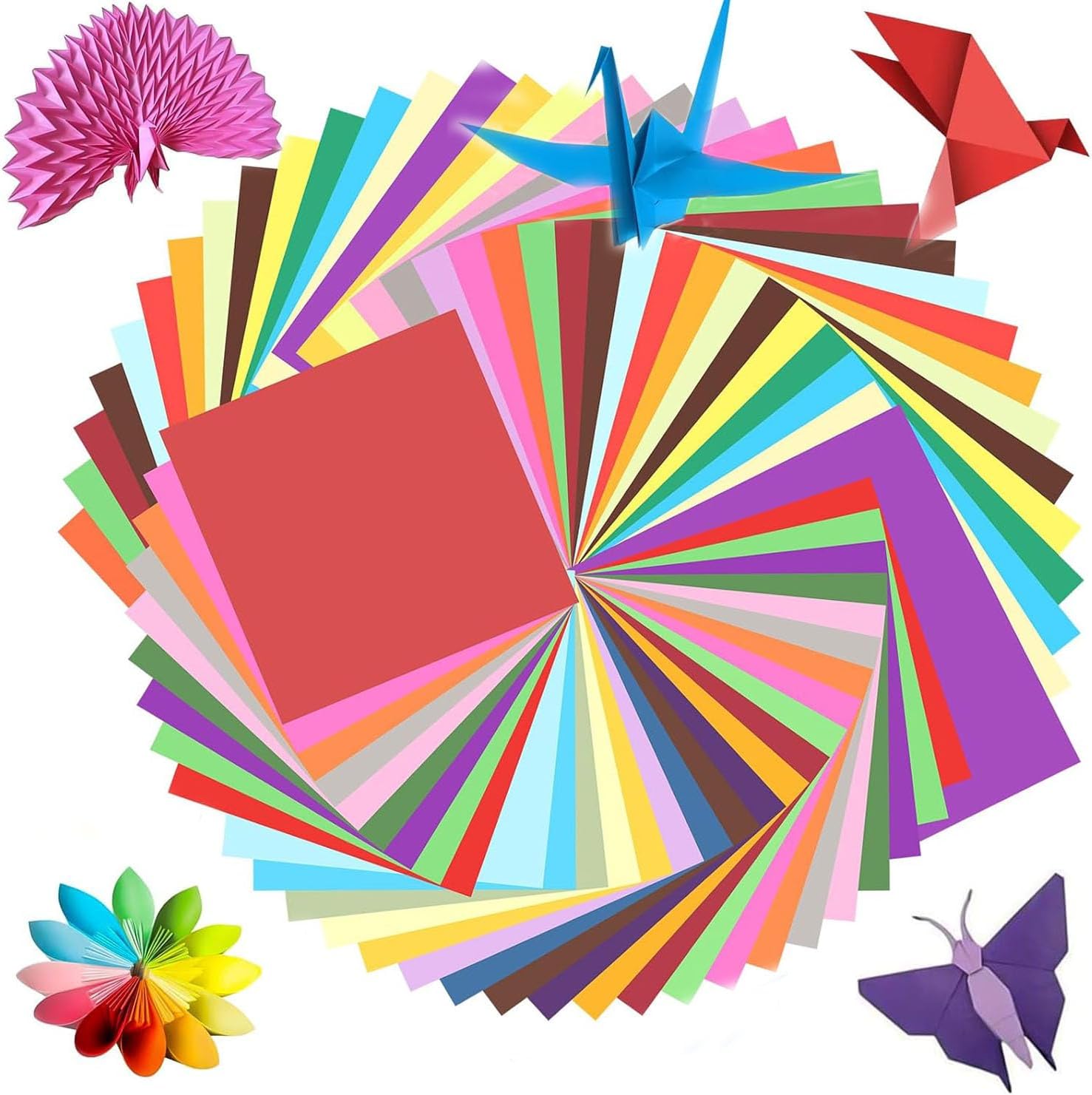 Origami Papier 200 Blatt, 15x15+20x20 Doppelseitig Zweifarbig ...