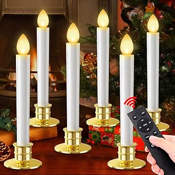 Amazon.com: Christmas Window Candles Lights 6 Pack Battery Operated ...