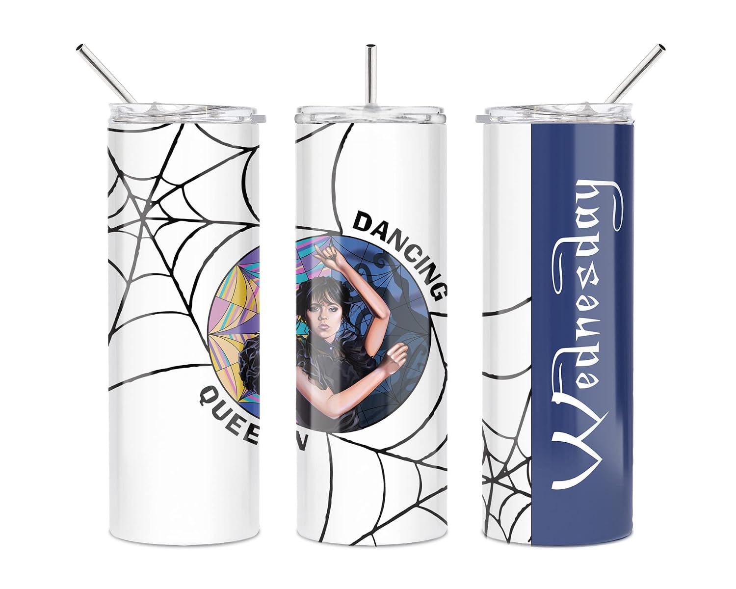 Amazon.com: Personalized Wednesday Inspired Tumbler with Lid & Straw ...