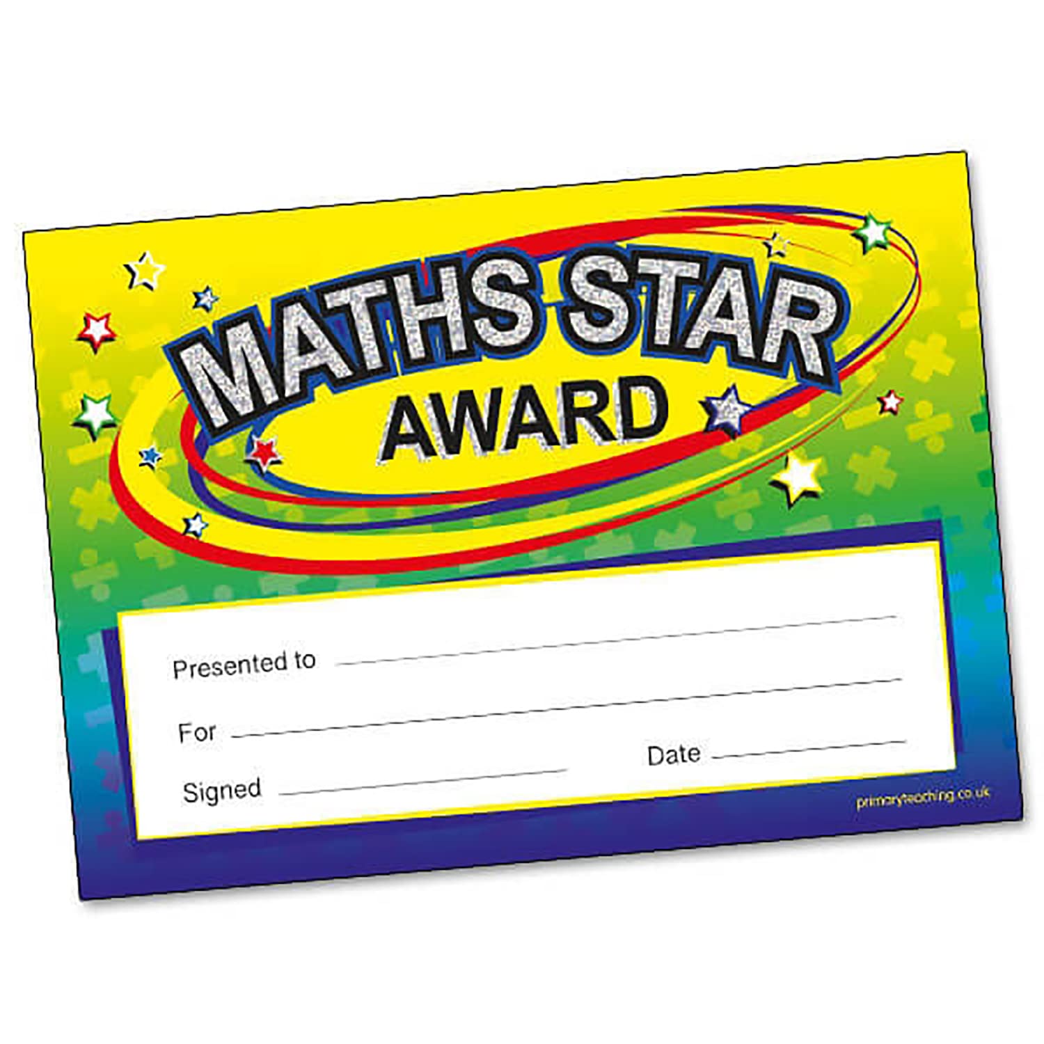 20 Holographic Sparkly Maths Star Award Childrens Pupils School Reward ...