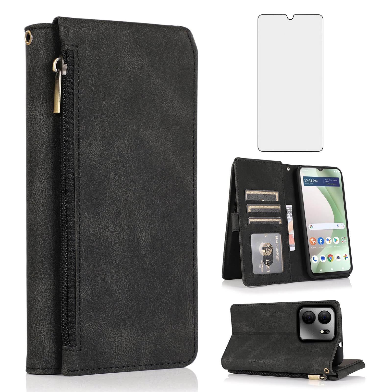 Amazon.com: Asuwish Compatible with Tracfone BLU View 5 B160V Wallet ...