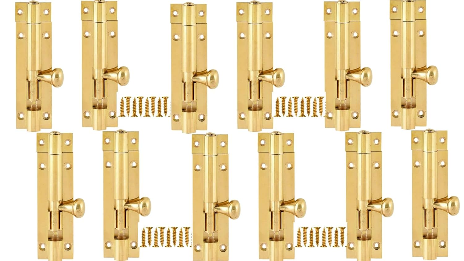 Houscraft Brass Heavy Matka Door Latch & Bolt, Tower Bolts for Main ...