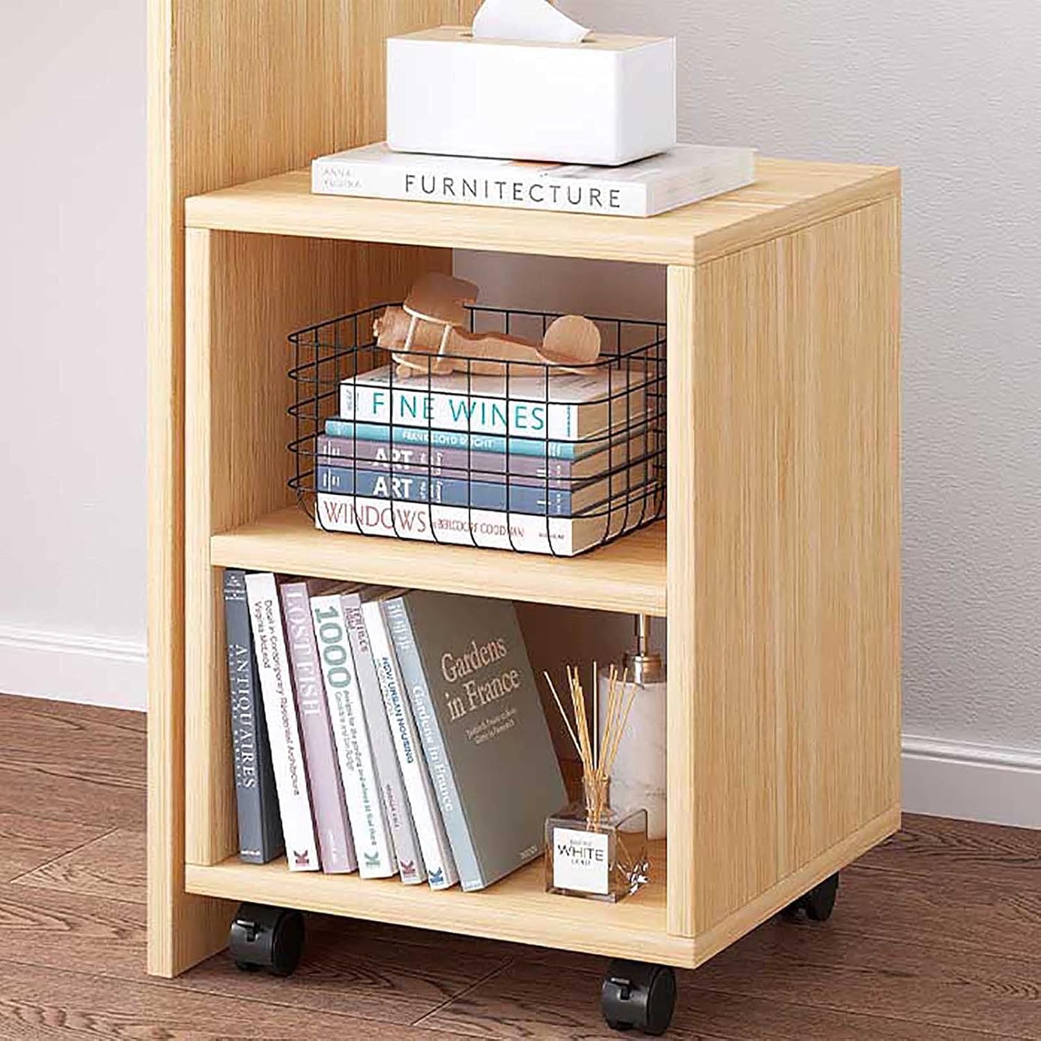 Amazon.com: EXCEI 3 Tier Cube Bookshelf with Wheels,Open Shelf Bookcase ...