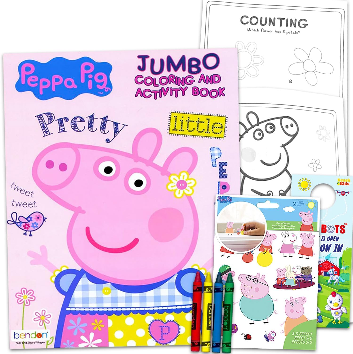 Amazon.com: Peppa Pig Coloring Book for Kids Ages 4-8 - Bundle with ...