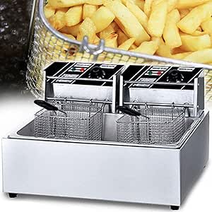 Amazon.com : LJCSSD Deep Fryer with Basket for Restaurant Stainless ...
